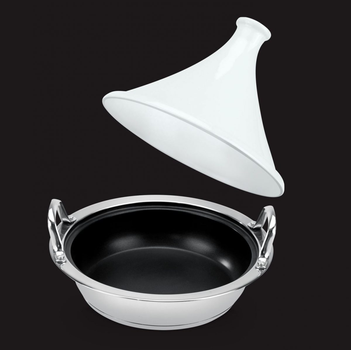 Tajine Induction INOX PRO de 26 cm revêtement Céramique - couvercle ...