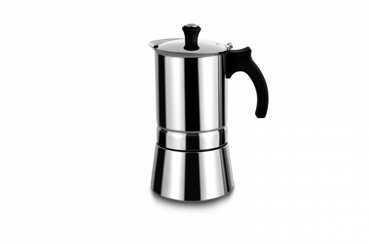 Cafetière Italienne Induction 4 Tasses Inox / Poignée Noire - Rossetto ...